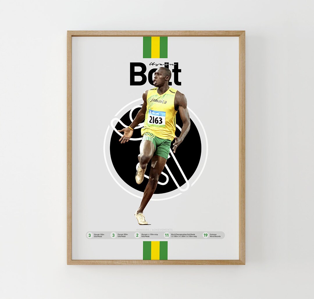 Usain Bolt Poster, Usain Bolt Print, Usain Bolt Art, Minimalist Poster ...