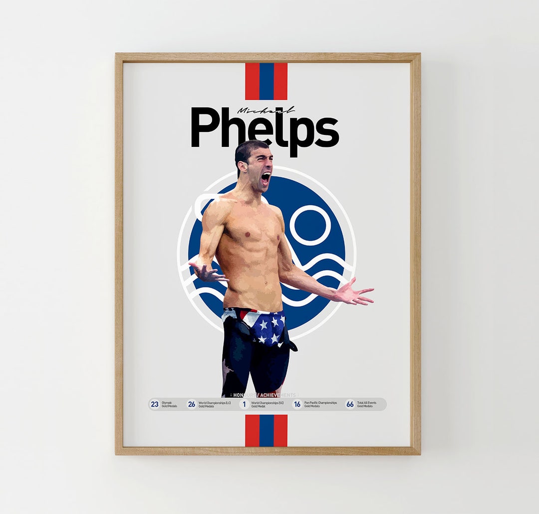 Michael Phelps Poster, Michael Phelps Print, Michael Phelps Art ...