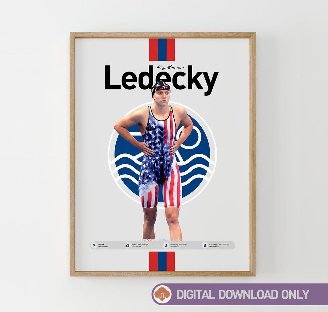 Katie Ledecky Poster, Digital Download, Katie Ledecky Print, Katie ...