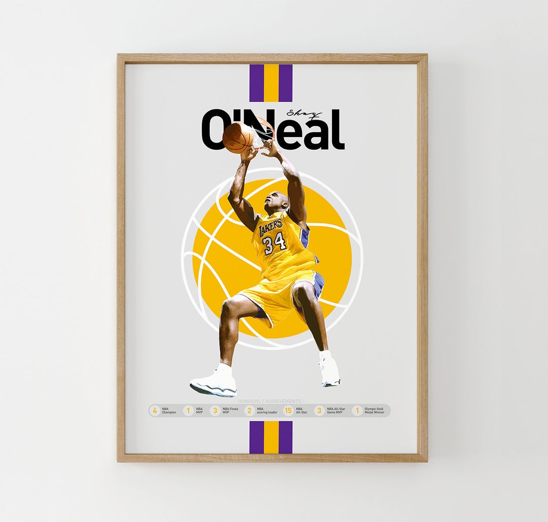 Shaquille O'neal Wall Art, Shaquille O'neal Print, Minimalist Poster ...