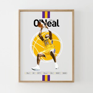 Shaquille O'neal Wall Art, Shaquille O'neal Print, Minimalist Poster ...