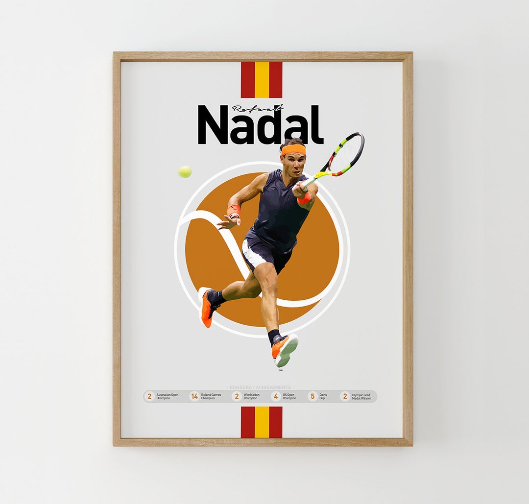 Rafael Nadal Wall Art, Rafael Nadal Print, Rafael Nadal Art, Minimalist ...