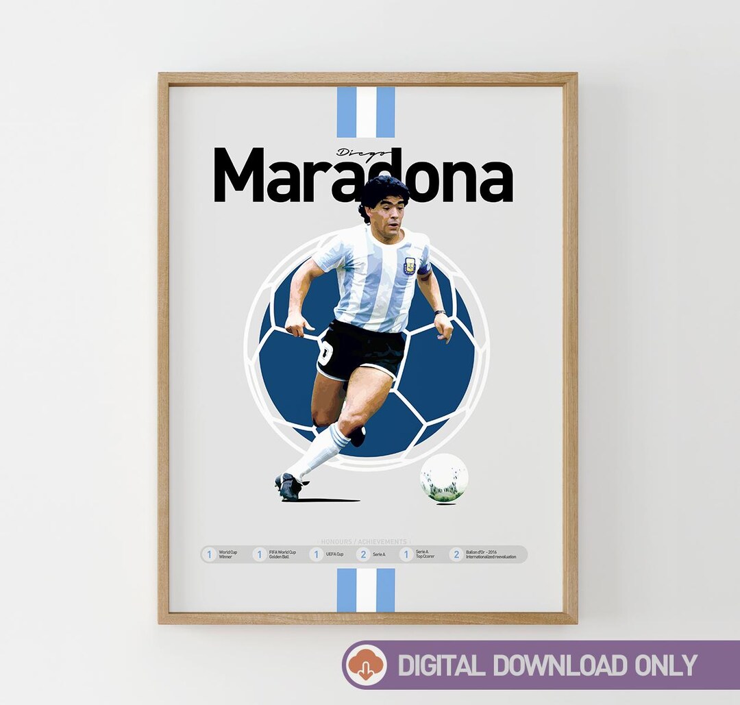 Diego Maradona Argentina Print, Digital Download, Maradona Print ...