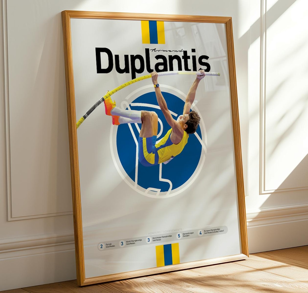 Armand Duplantis Pole Vault Poster: Minimalist Sports Art (digital ...