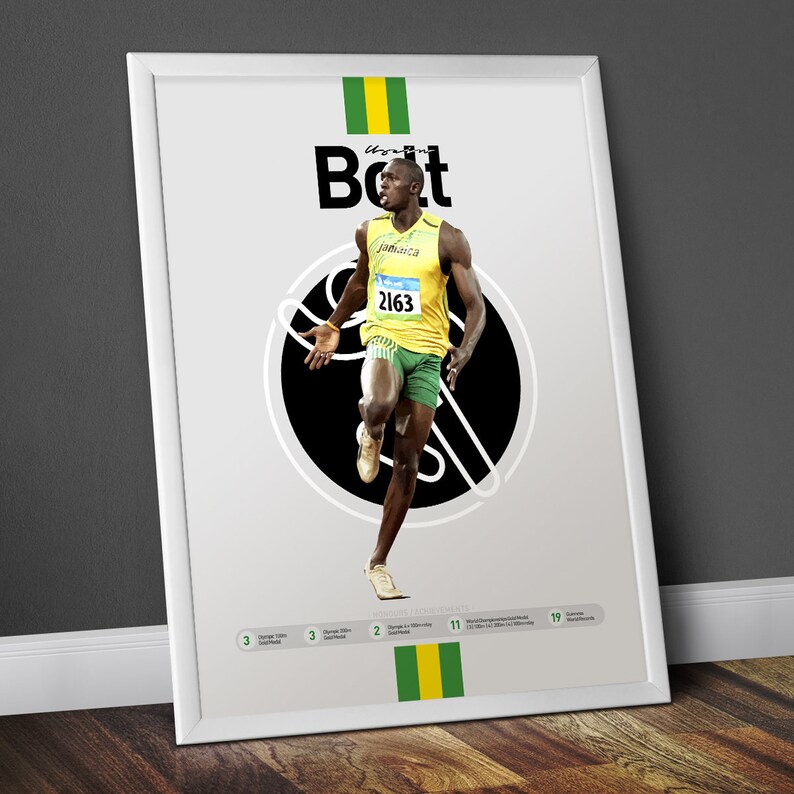 Usain Bolt Poster, Usain Bolt Print, Usain Bolt Art, Minimalist Poster ...