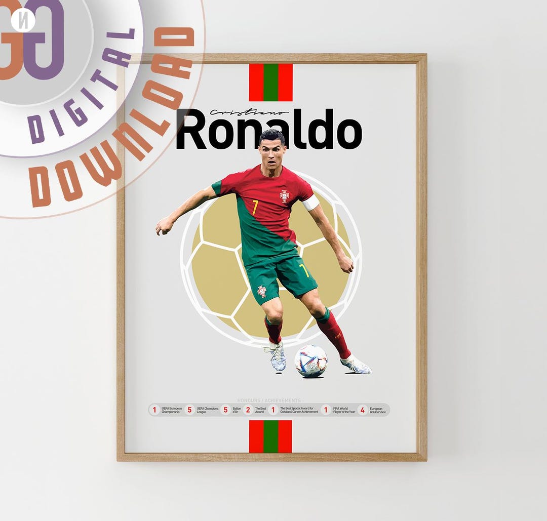 Cristiano Ronaldo Portugal Digital Print, CR7 Print, Cristiano Ronaldo ...