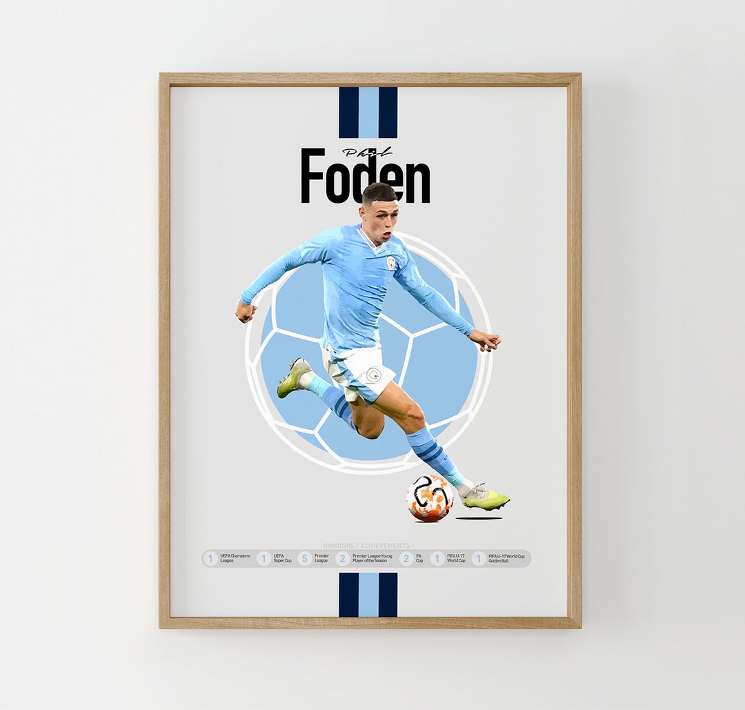 Buy Phil Foden Poster, Phil Foden Print, Minimalist Poster, Office Wall ...