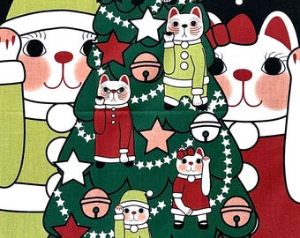 Onsen Maneki Neko Japanese Tenugui Art, Versatile Cotton Towel, Hand ...