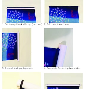 Japanese Hinoki Wood Tenugui Art Display Hanger for Wall Scrolls and ...