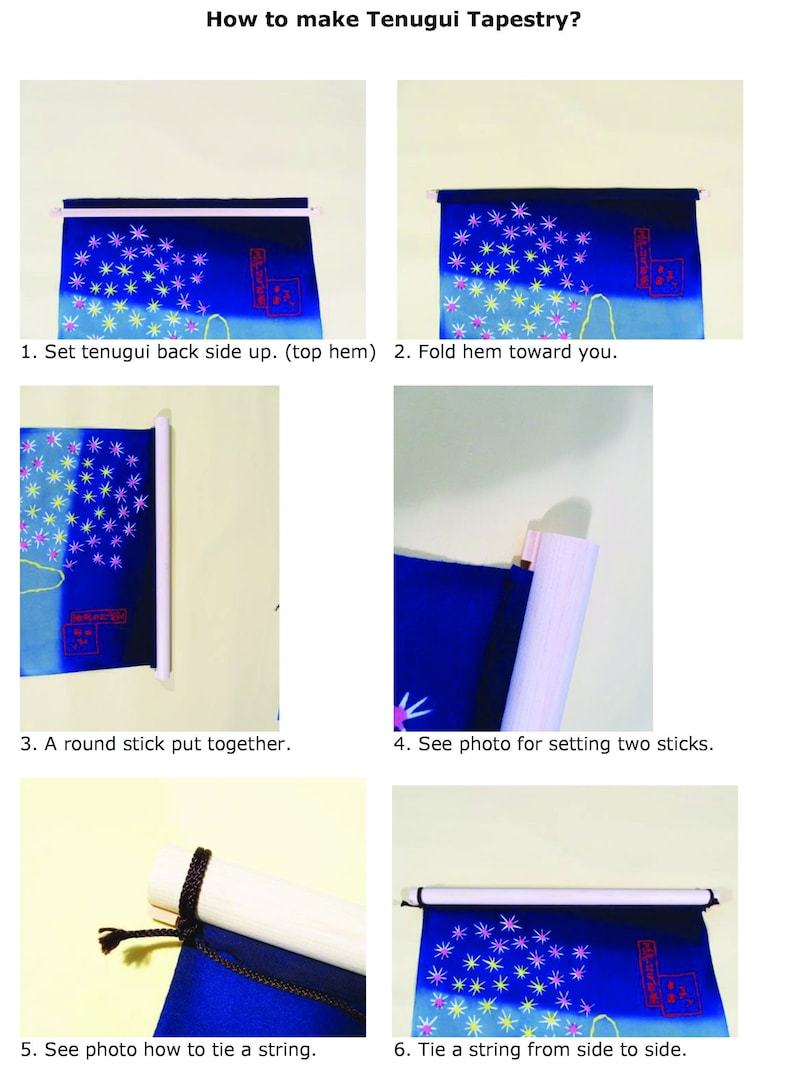 Japanese Hinoki Wood Tenugui Art Display Hanger for Wall Scrolls and ...