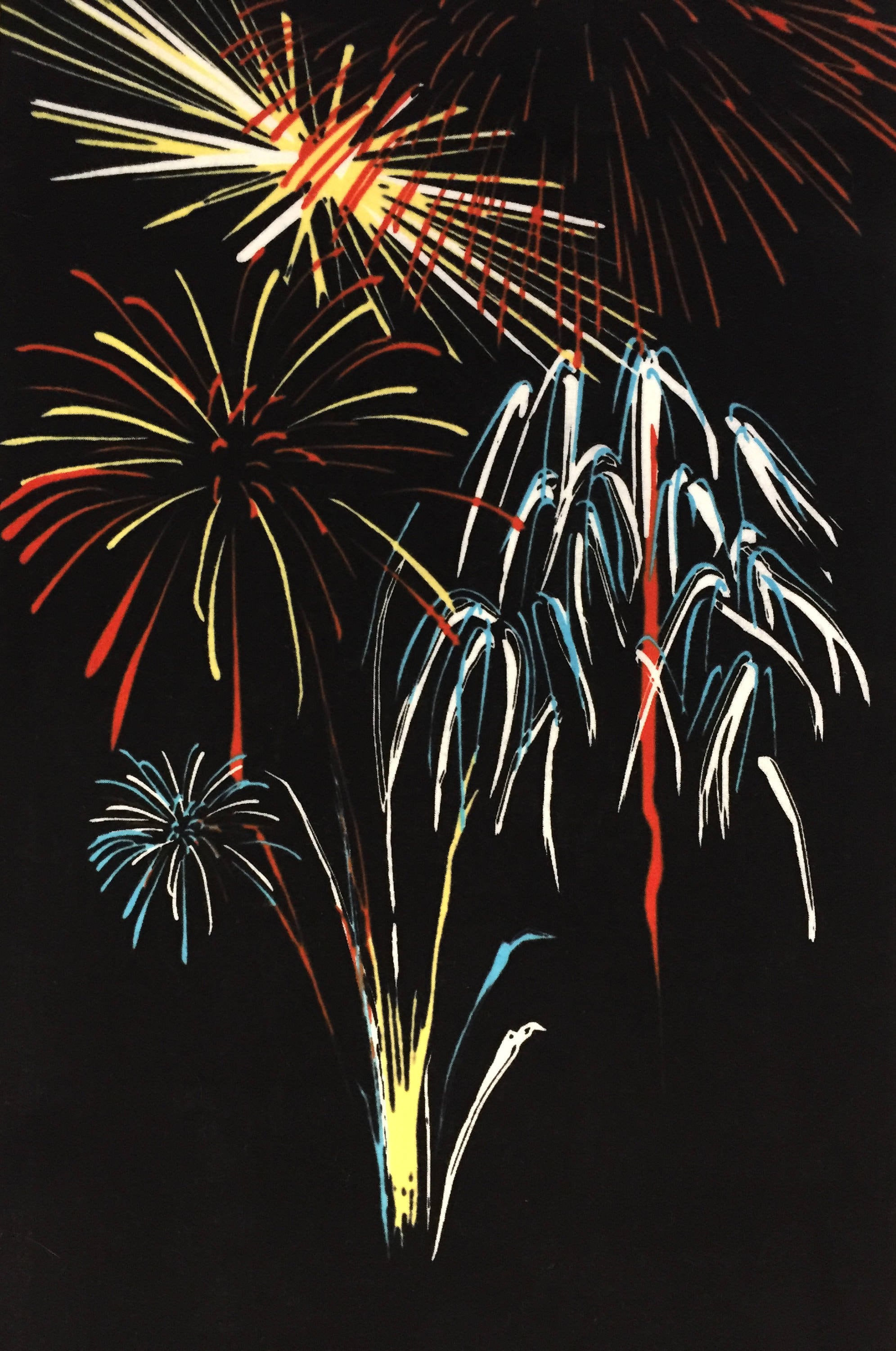 Hanabi and Cats Japanese Tenugui Art, Versatile Cotton Towel, Hand-dyed ...