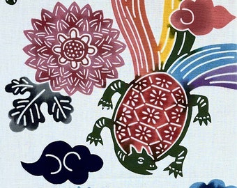 BINGATA Ocean Flowers Tenugui Art, Tea Towel, Versatile Cotton Cloth ...
