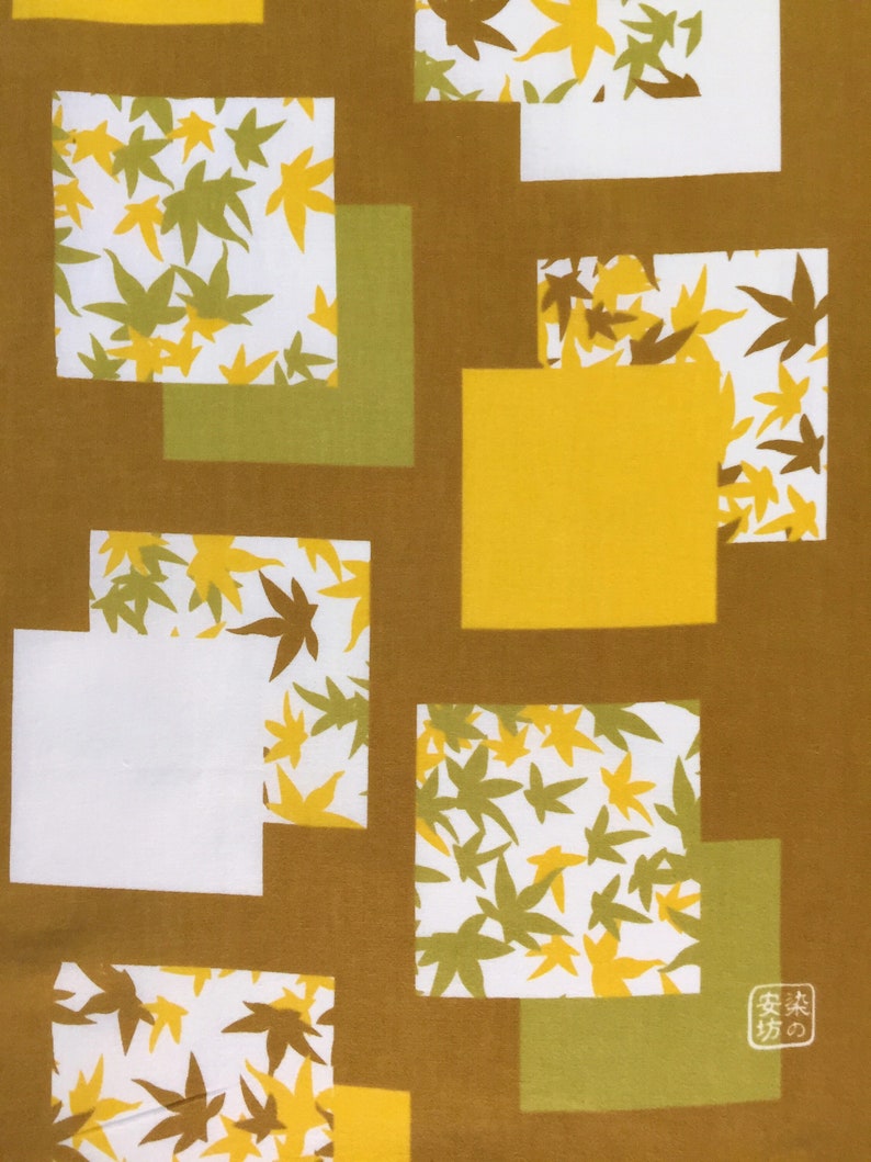 Autumn Leaves yellow Tenugui, Tenugui Art, Tea Towel, Versatile Cotton ...