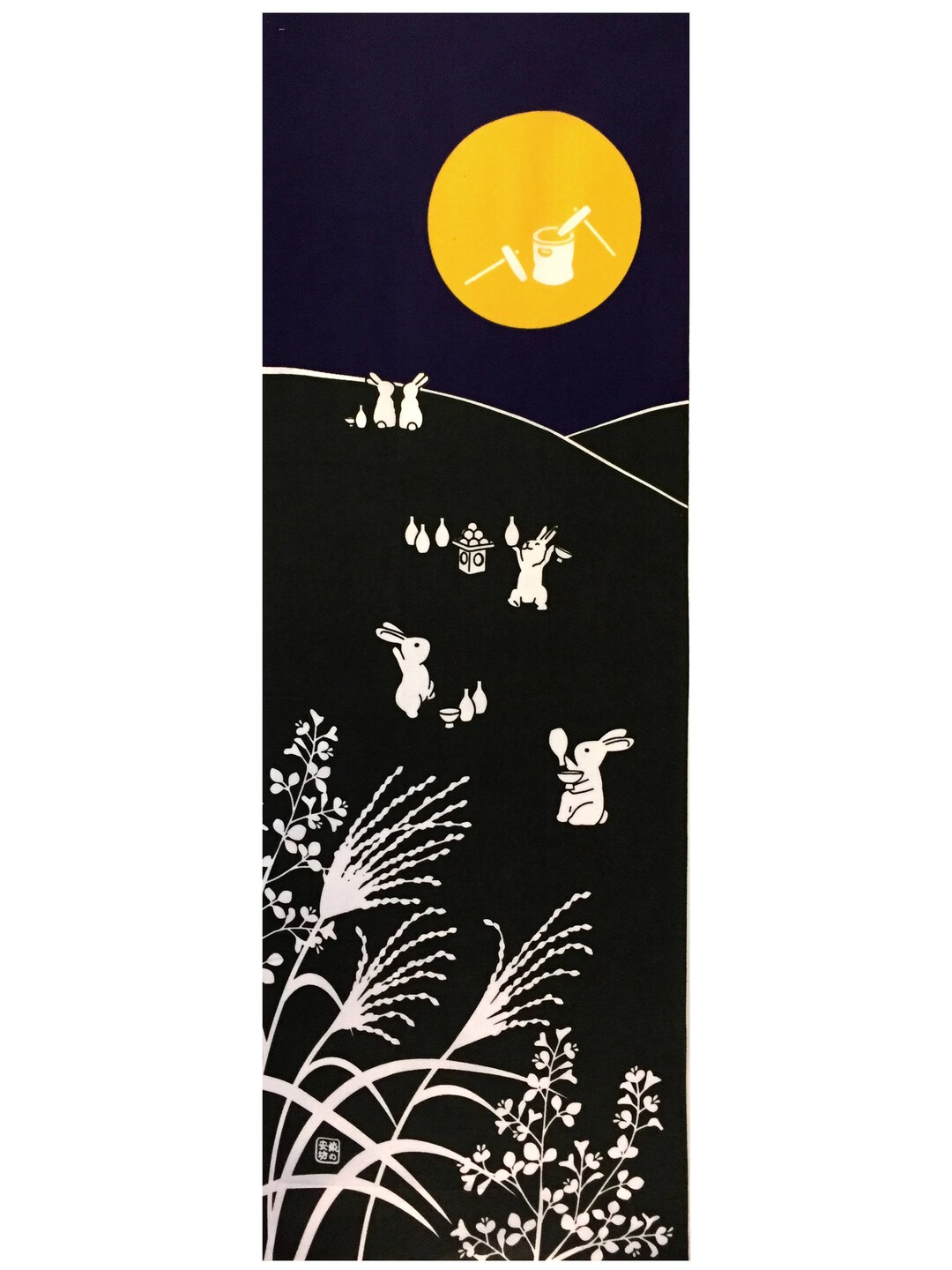 Moon Festival Tenugui, Tenugui Art, Tea Towel, Versatile Cotton Cloth ...