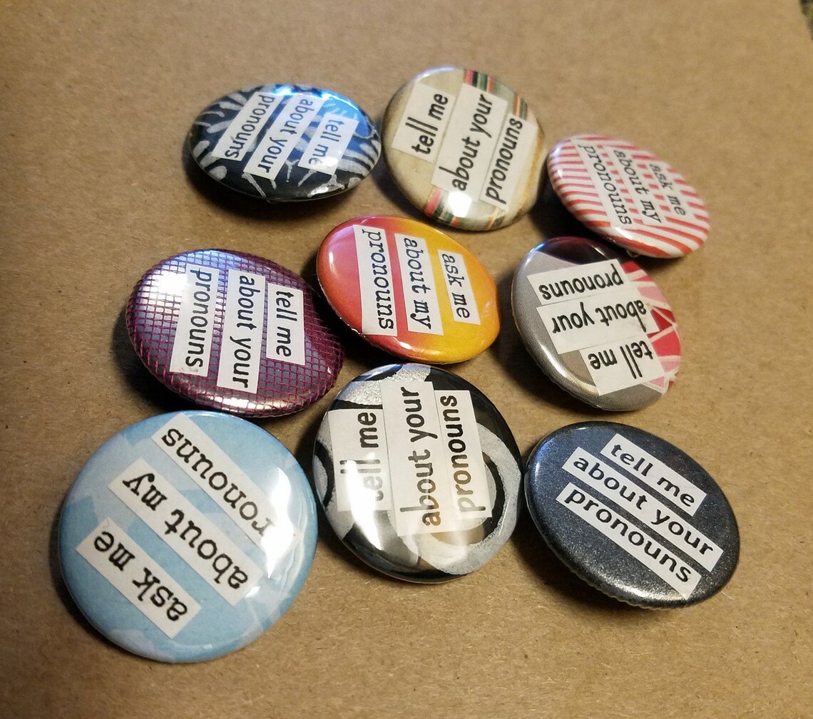 Gender Pronouns Conversation Buttons: Ask Me About My - Etsy