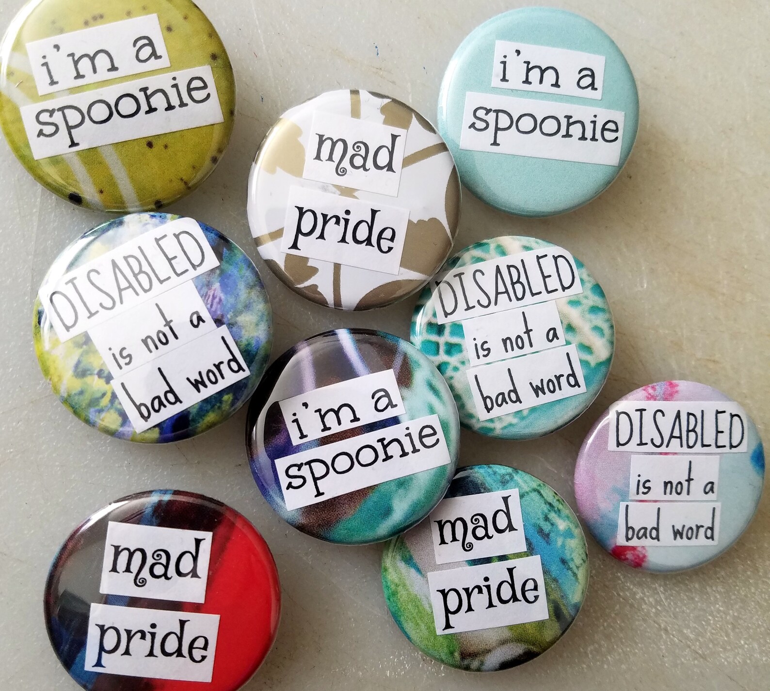 Disability Pride Buttons I'm a Spoonie Disabled is Not - Etsy