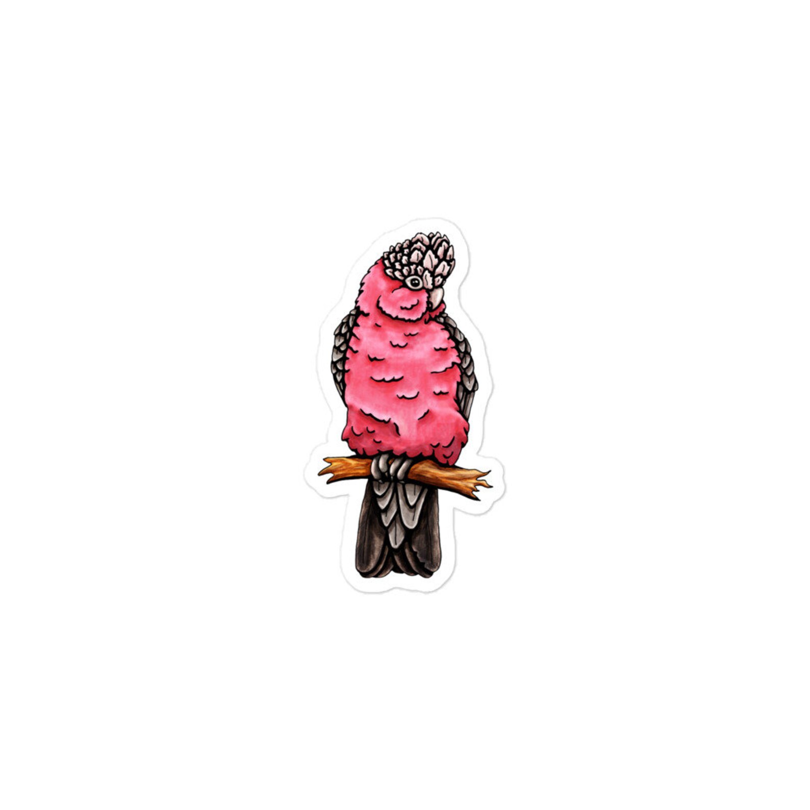 Outside US: Galah Cockatoo Bubble-free Sticker, Cockatoo Vinyl Sticker ...