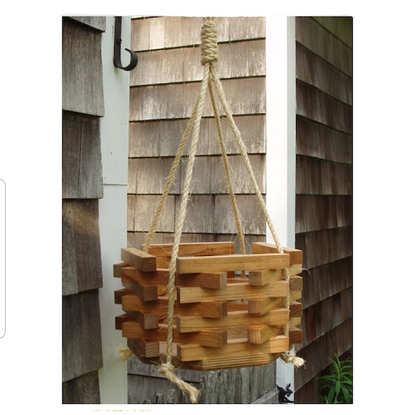 Wood Hanging Planter - Etsy