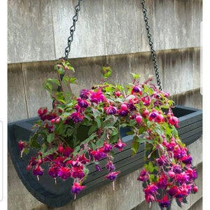 Hanging Rustic Half Moon Bucket Bowl Style Garden Indoor Outdoor ...