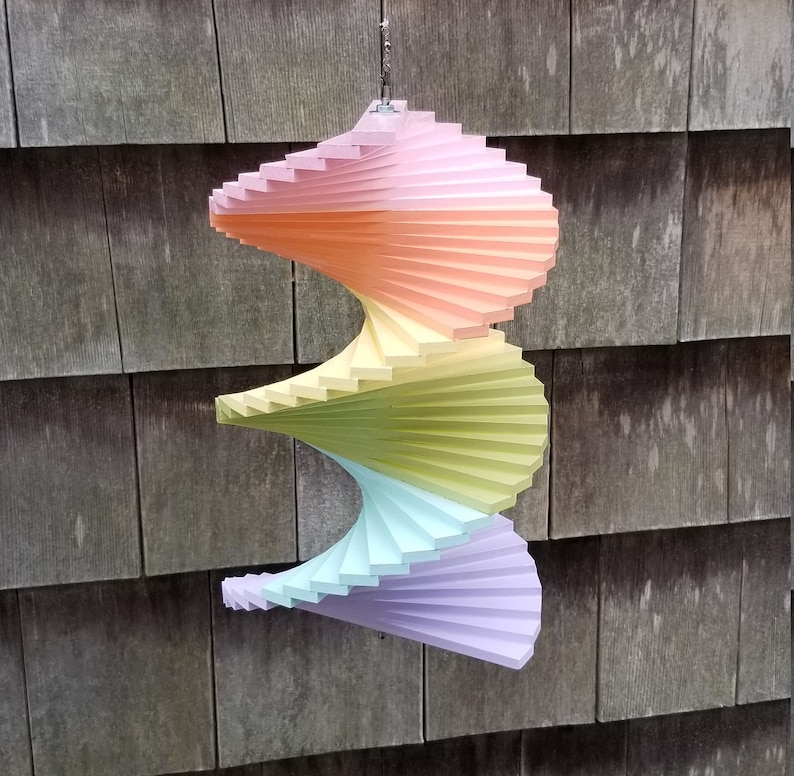 Pastel Rainbow Painted Wooden Spinner Garden Yard Tree Porch | Etsy
