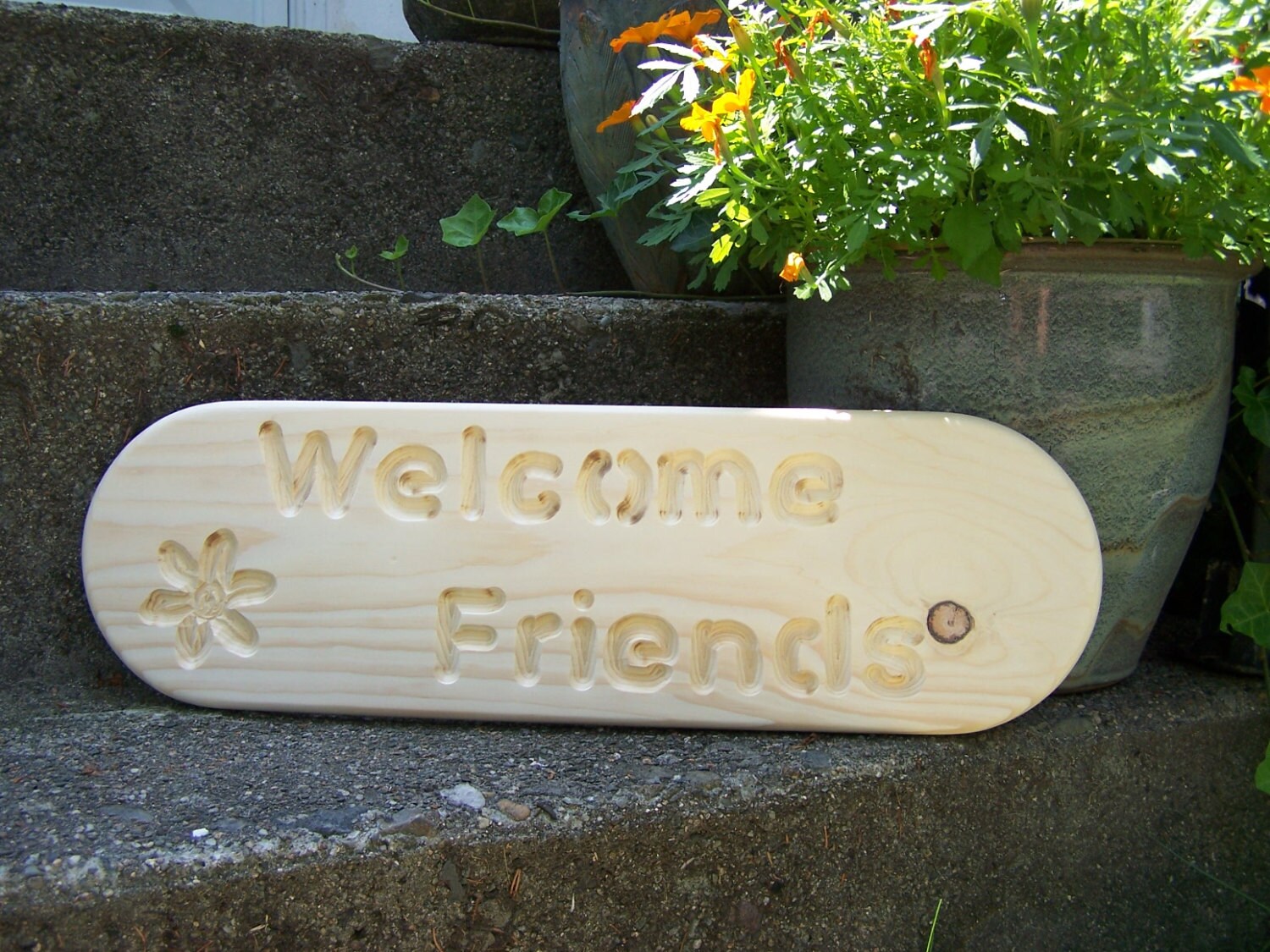 Welcome Hippies Wooden Wood Stained Handmade Handcrafted - Etsy