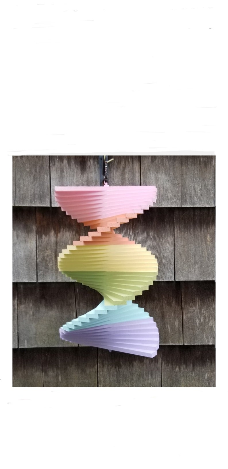 Pastel Rainbow Painted Wooden Spinner Garden Yard Tree Porch | Etsy