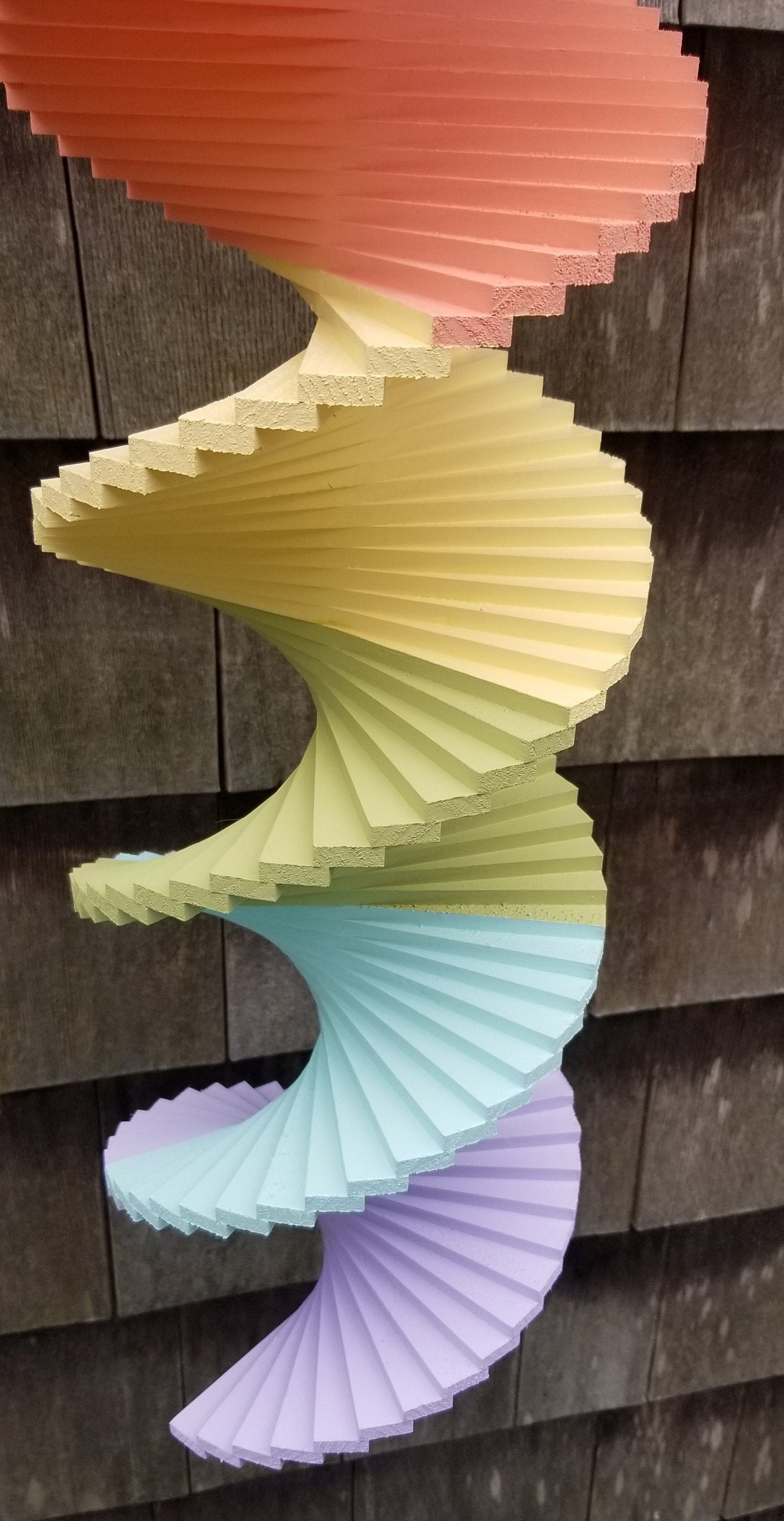 24" Pastel Rainbow Wood Wooden Floating Twister Spinner Porch Patio ...