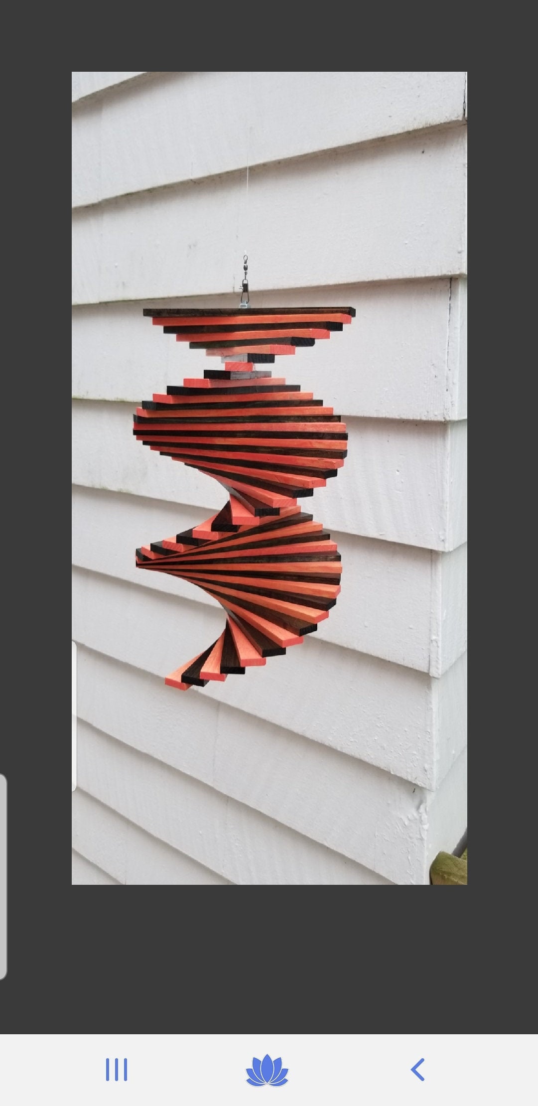 Stained Coral Walnut Spinner Spiral Twister Garden Yard Tree Porch ...