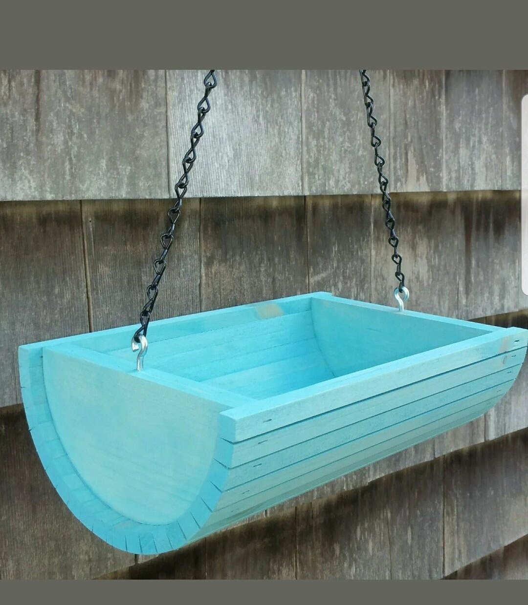 Hanging Rustic Half Moon Bucket Bowl Style Garden Indoor Outdoor ...