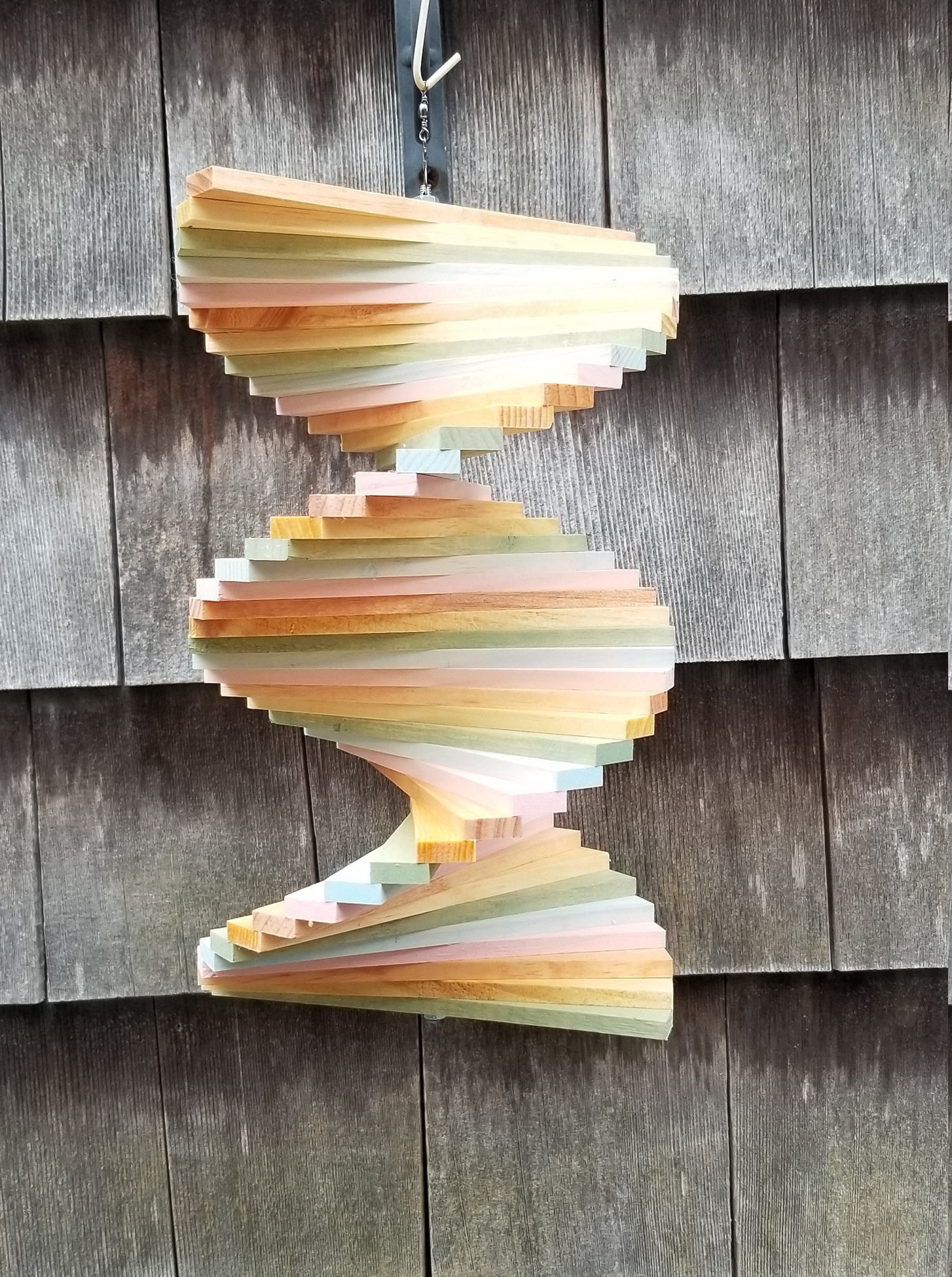 Stained Pastel Spinner Spiral Twister Garden Yard Tree Porch Patio Wind ...