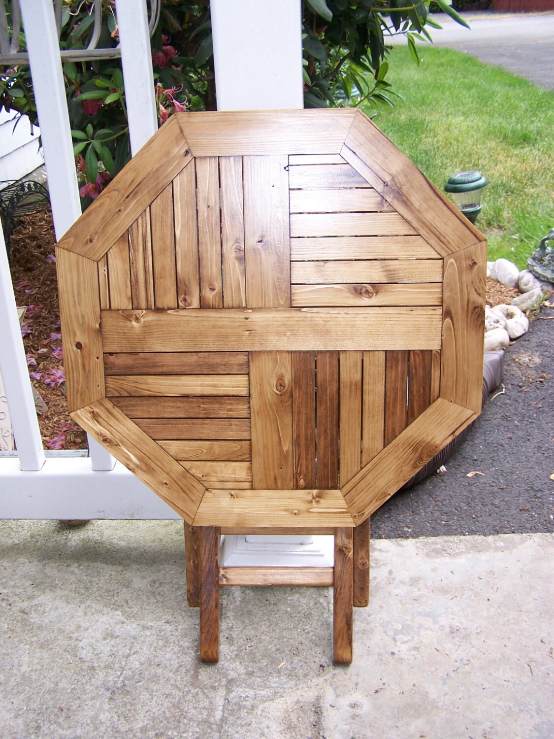 Hand Made Hexagon Octagon Golden Oak Stain Wood Wooden Folding | Etsy