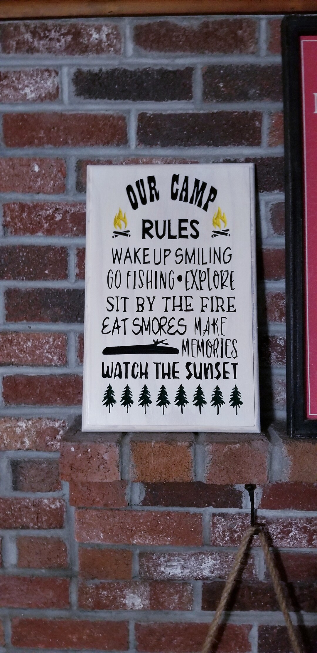 Our Camp Rules Sign Site House Yard Campsite Camping Trip Woods Camper ...