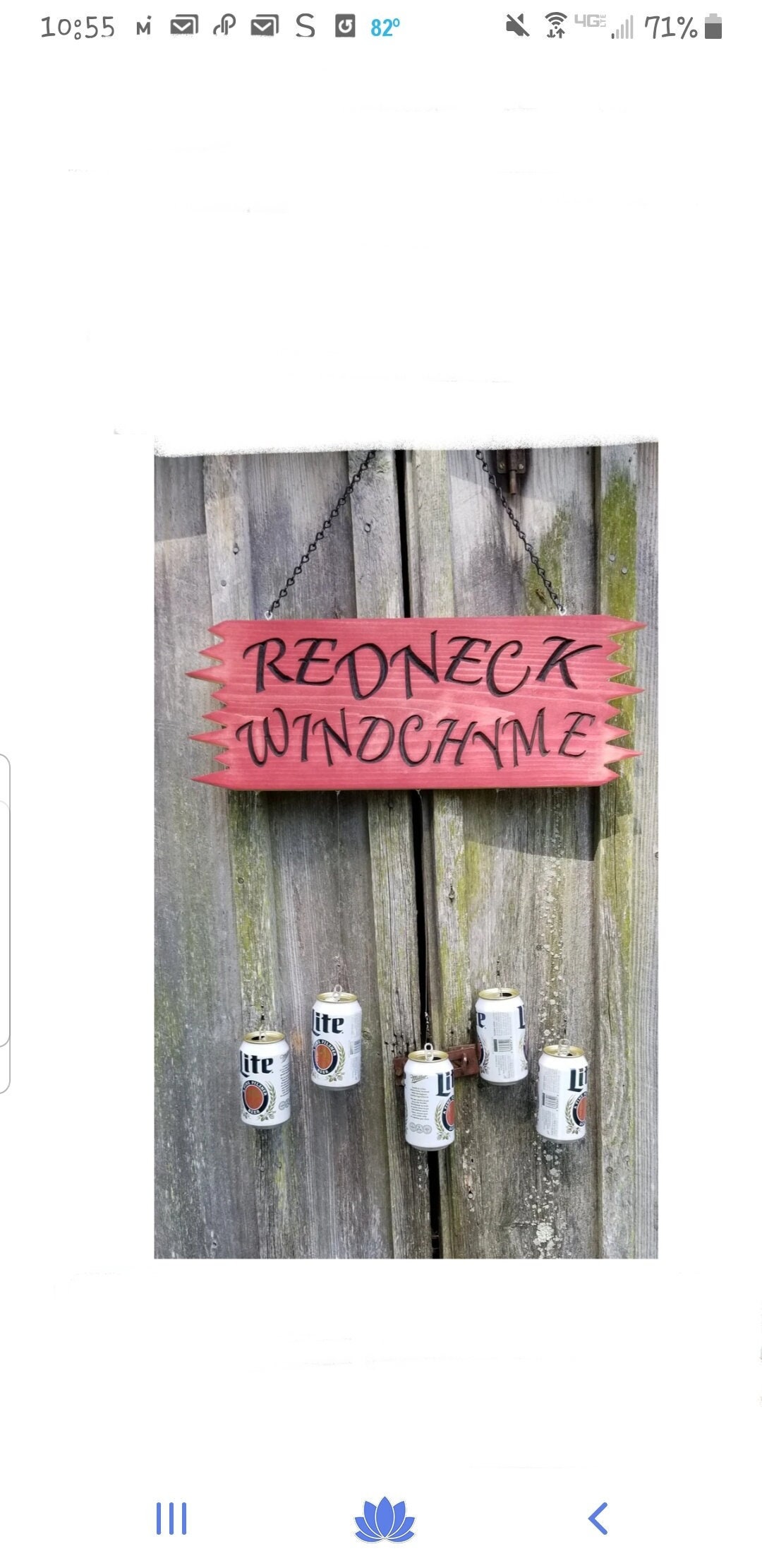 Redneck Red Neck Wind Chyme Chime Windchyme Stained Beer Soda Cans Yard ...
