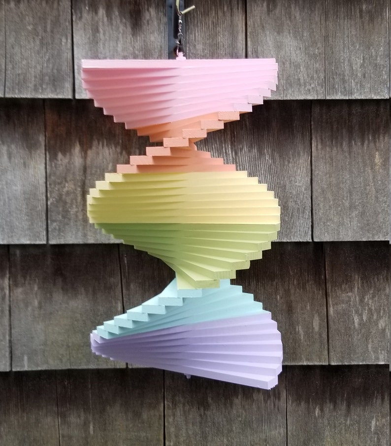 Pastel Rainbow Painted Wooden Spinner Garden Yard Tree Porch | Etsy
