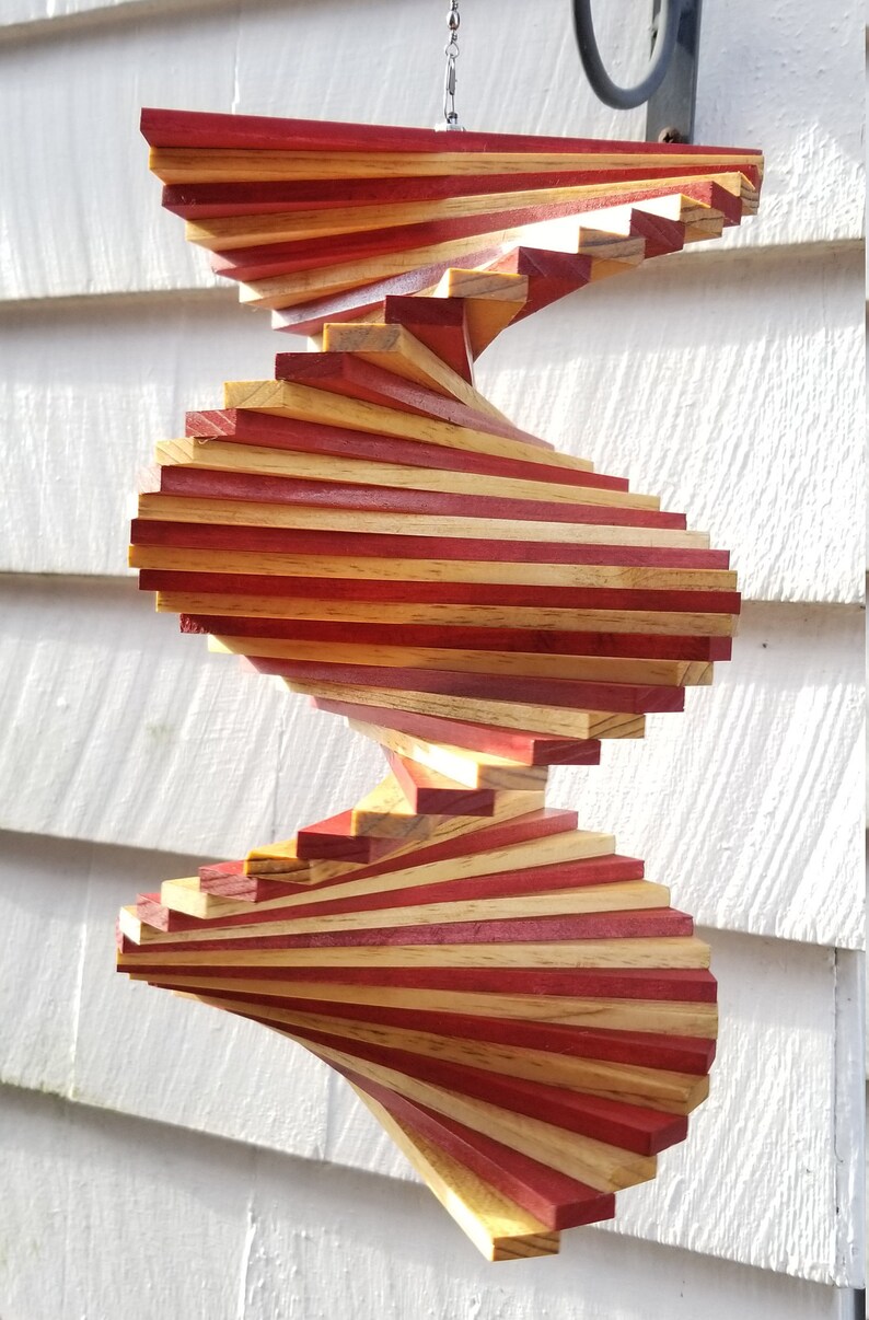 Stained Barn Red & Golden Oak Spinner Spiral Twister Garden Yard Tree ...