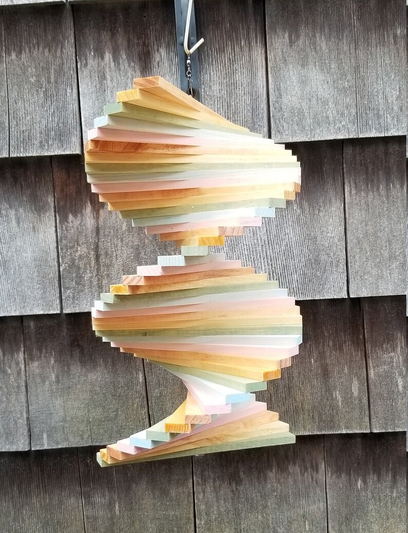 Stained Pastel Spinner Spiral Twister Garden Yard Tree Porch Patio Wind ...