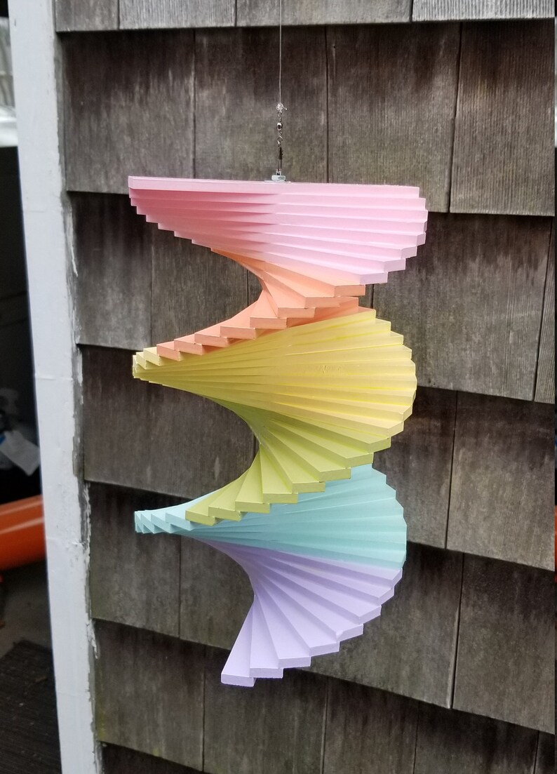 Pastel Rainbow Painted Wooden Spinner Garden Yard Tree Porch | Etsy