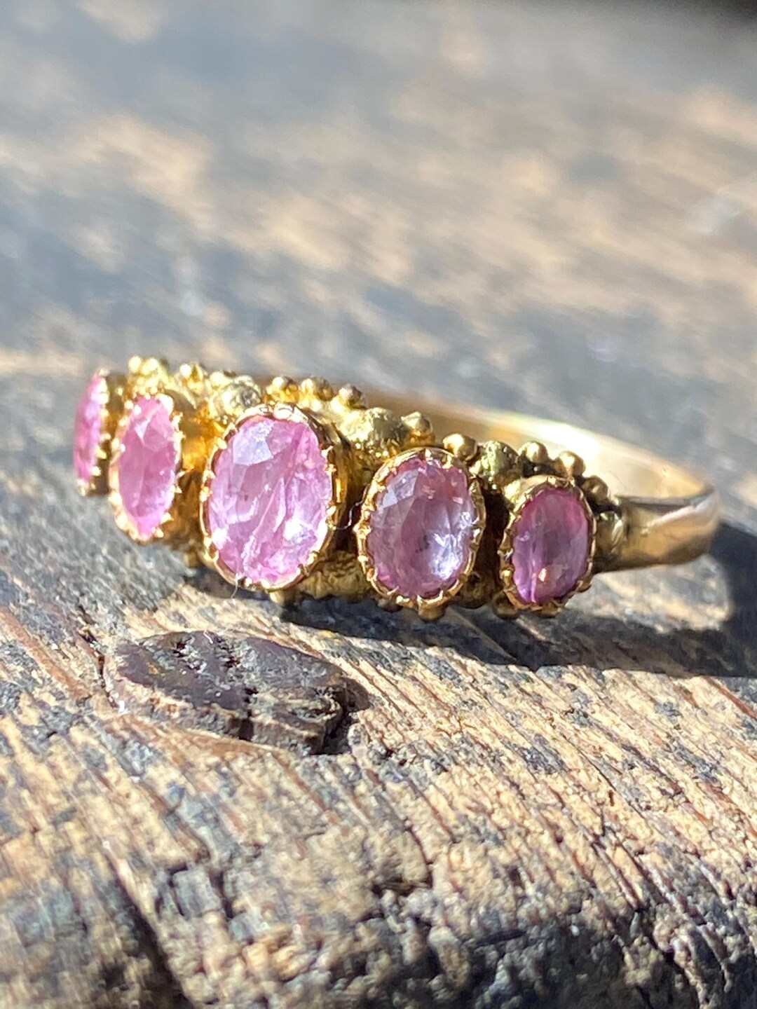 Antique Georgian Pink Topaz 15k Gold Ring - Regency Era, Size 6.5 - Etsy