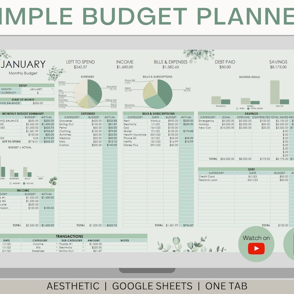 Budget Sheet Aesthetic - Etsy