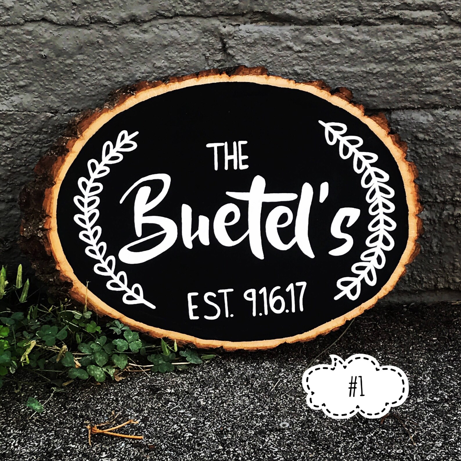 Personalized Last Name Wood Slice Sign - Etsy