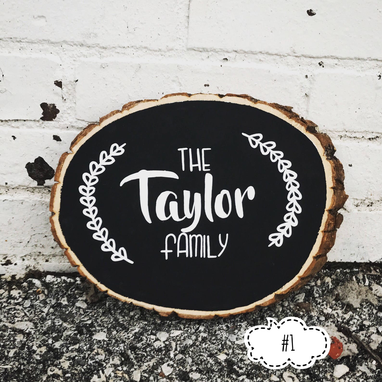 Personalized Last Name Wood Slice Sign - Etsy