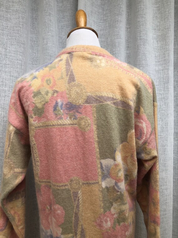 Vintage Gabriella T Italy Pastel Colors Floral Print Gem