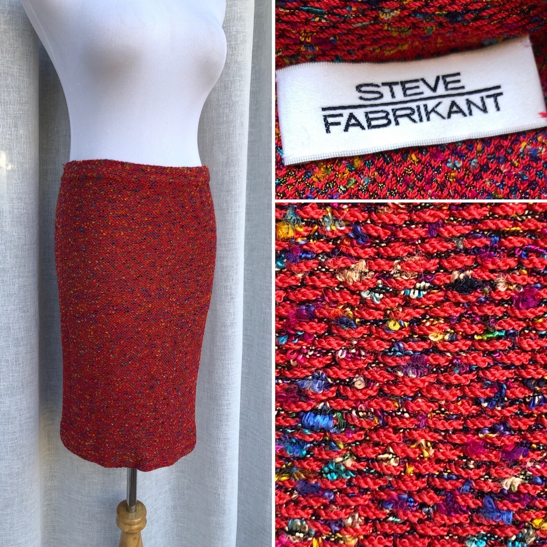 Steve Fabrikant Red Melange Knitted Mini Skirt - Etsy