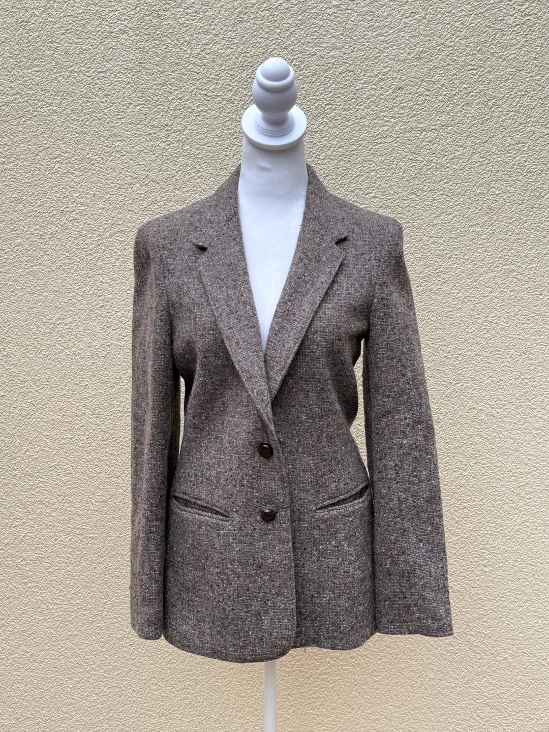 David N. Brown Tweed Plaid Single Breasted Wool Blazer - Etsy
