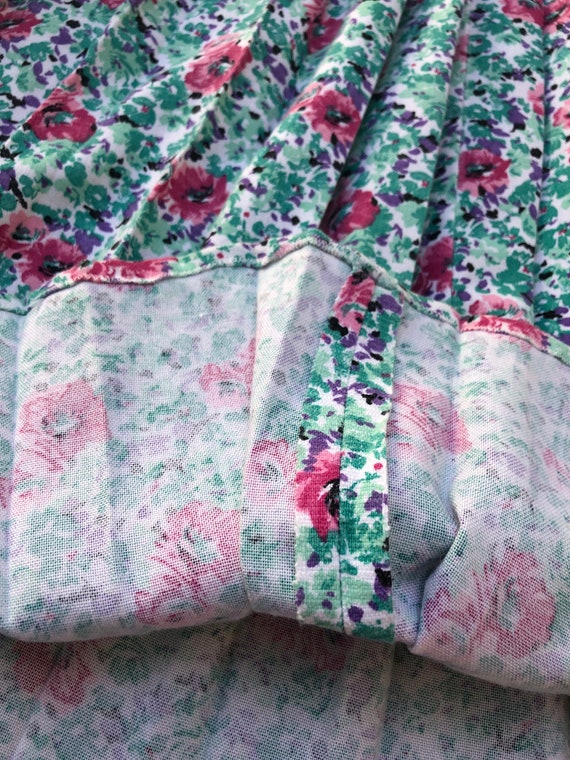 1970 summer calico floral romantic prairie style plea… - Gem