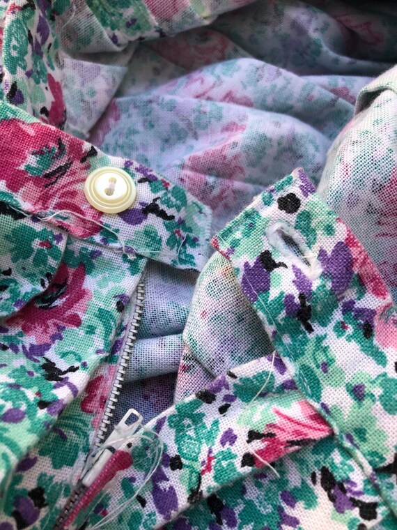 1970 summer calico floral romantic prairie style plea… - Gem