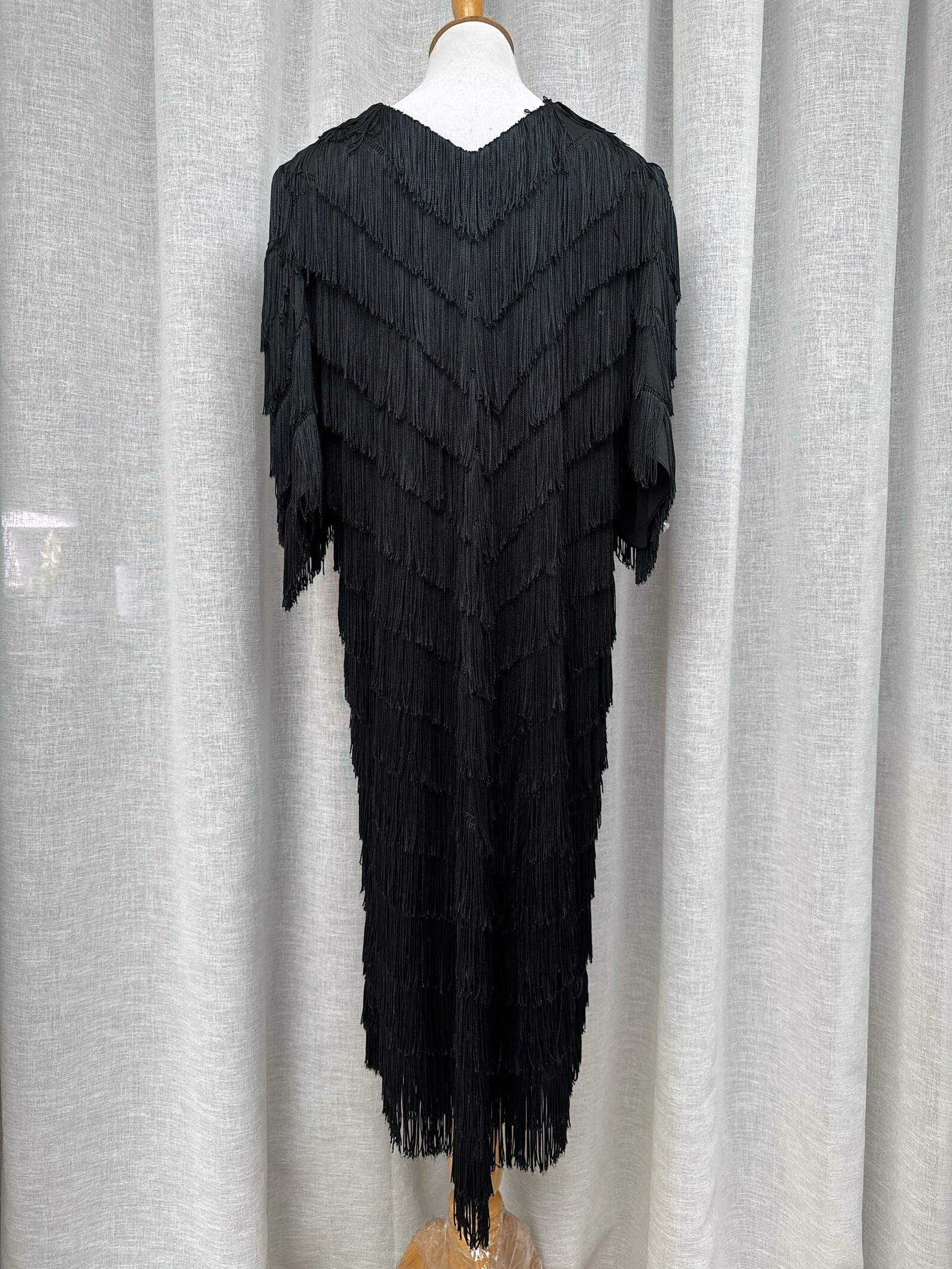 Gatsby Style Black Short Sleeve V-shape Fringe Dress - Etsy