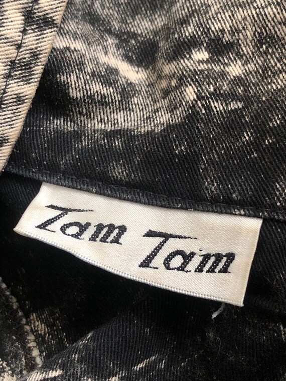 1990 Tam Tam Acid Wash black denim double breasted bl… - Gem
