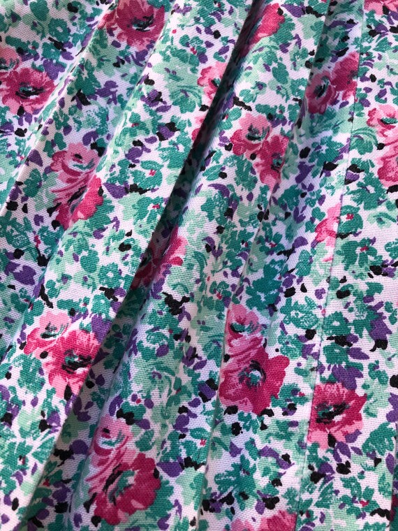 1970 summer calico floral romantic prairie style plea… - Gem