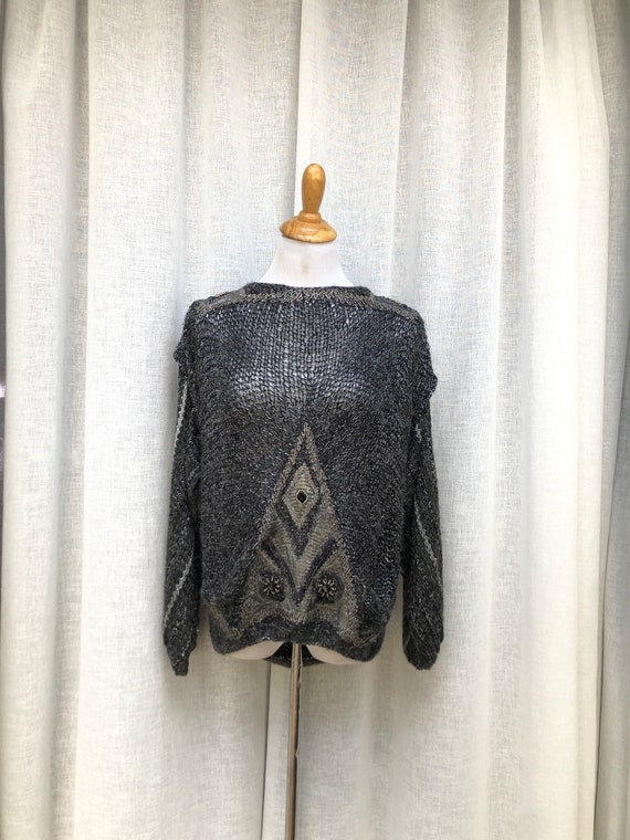 Allsaints Metallic Cream Mali Crew Neck Crop Top M - Gem